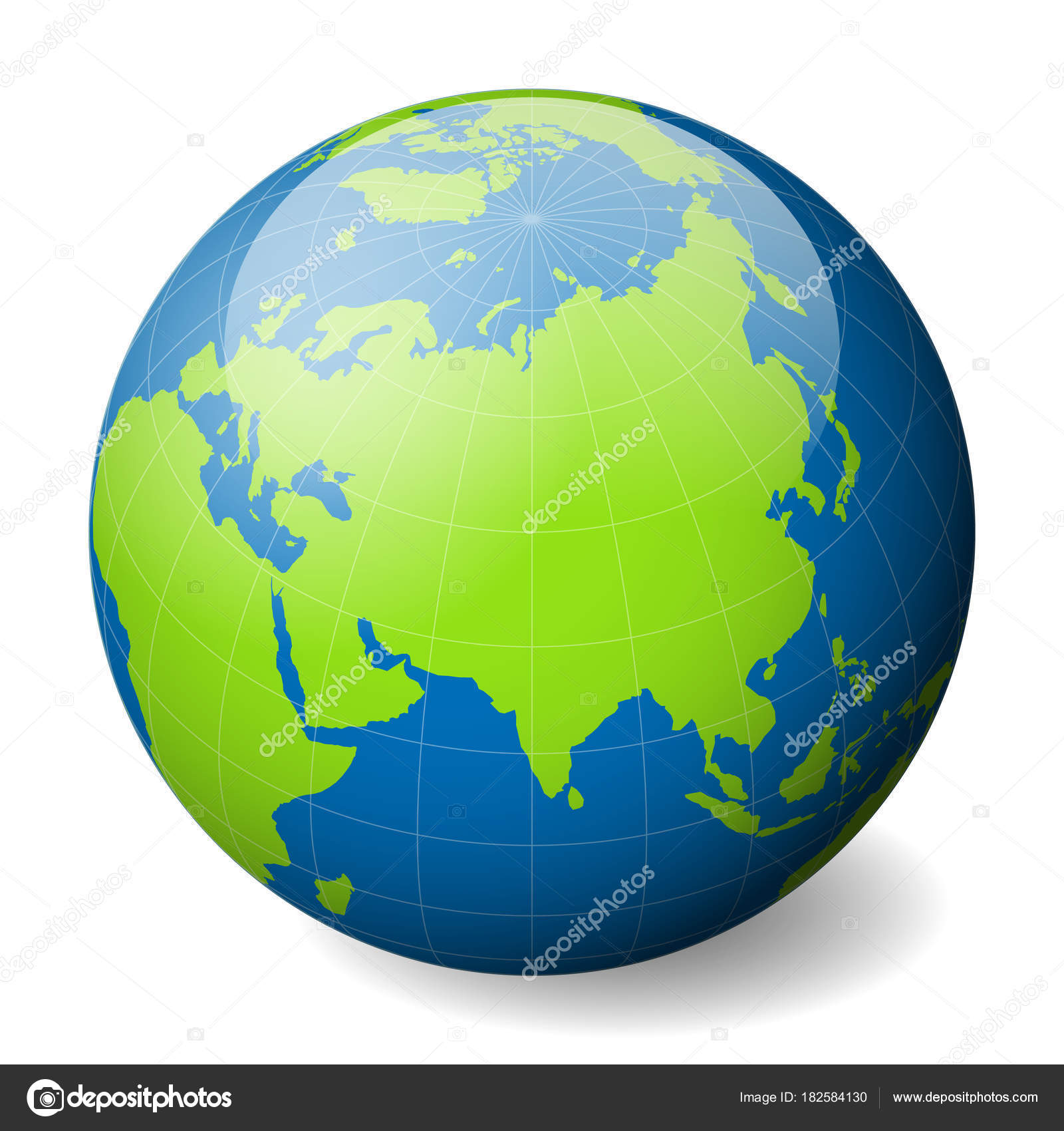 Asia World Map Globe