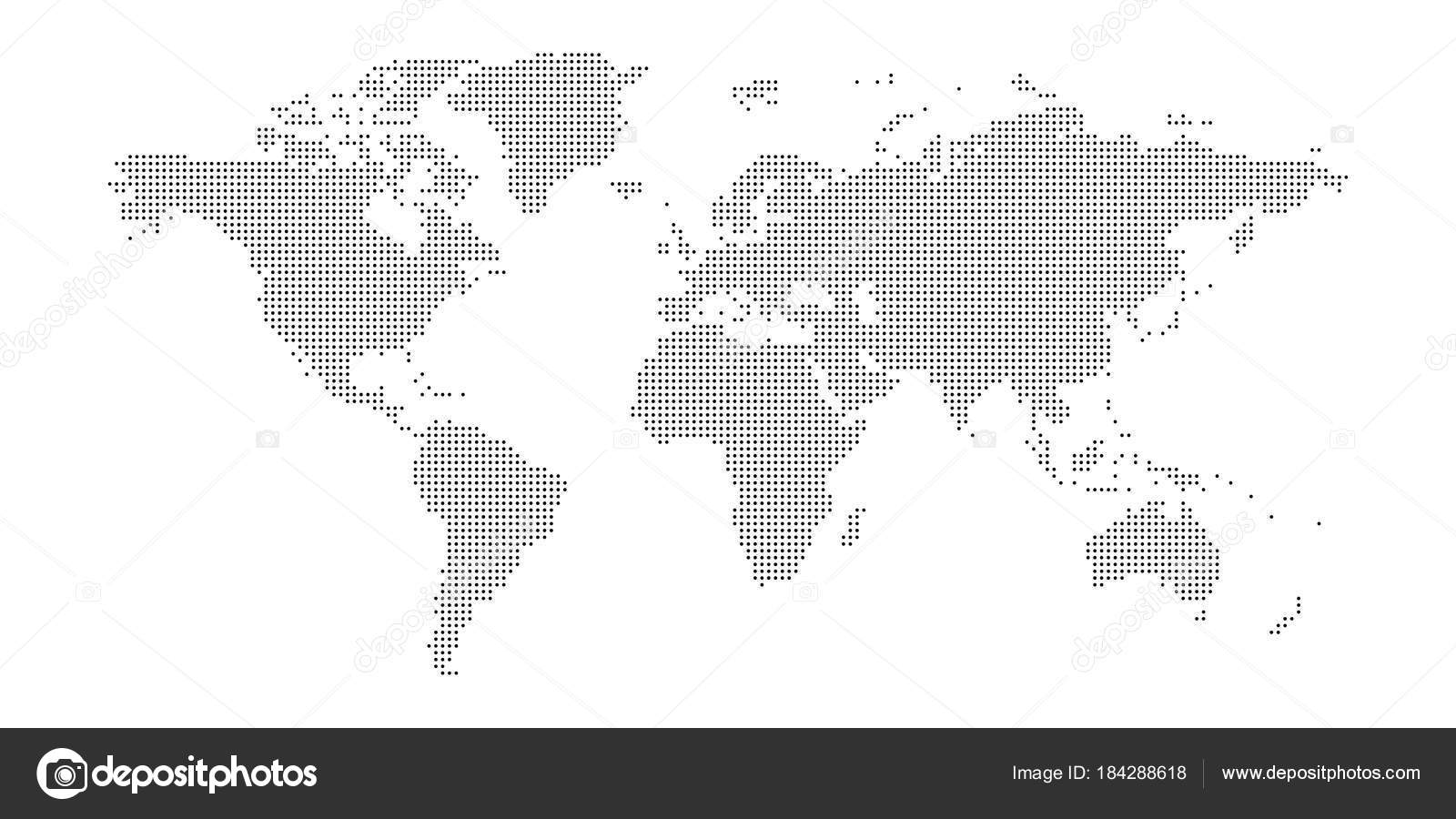 Vector dotted world map isolated on white background Stock Vector Image ...
