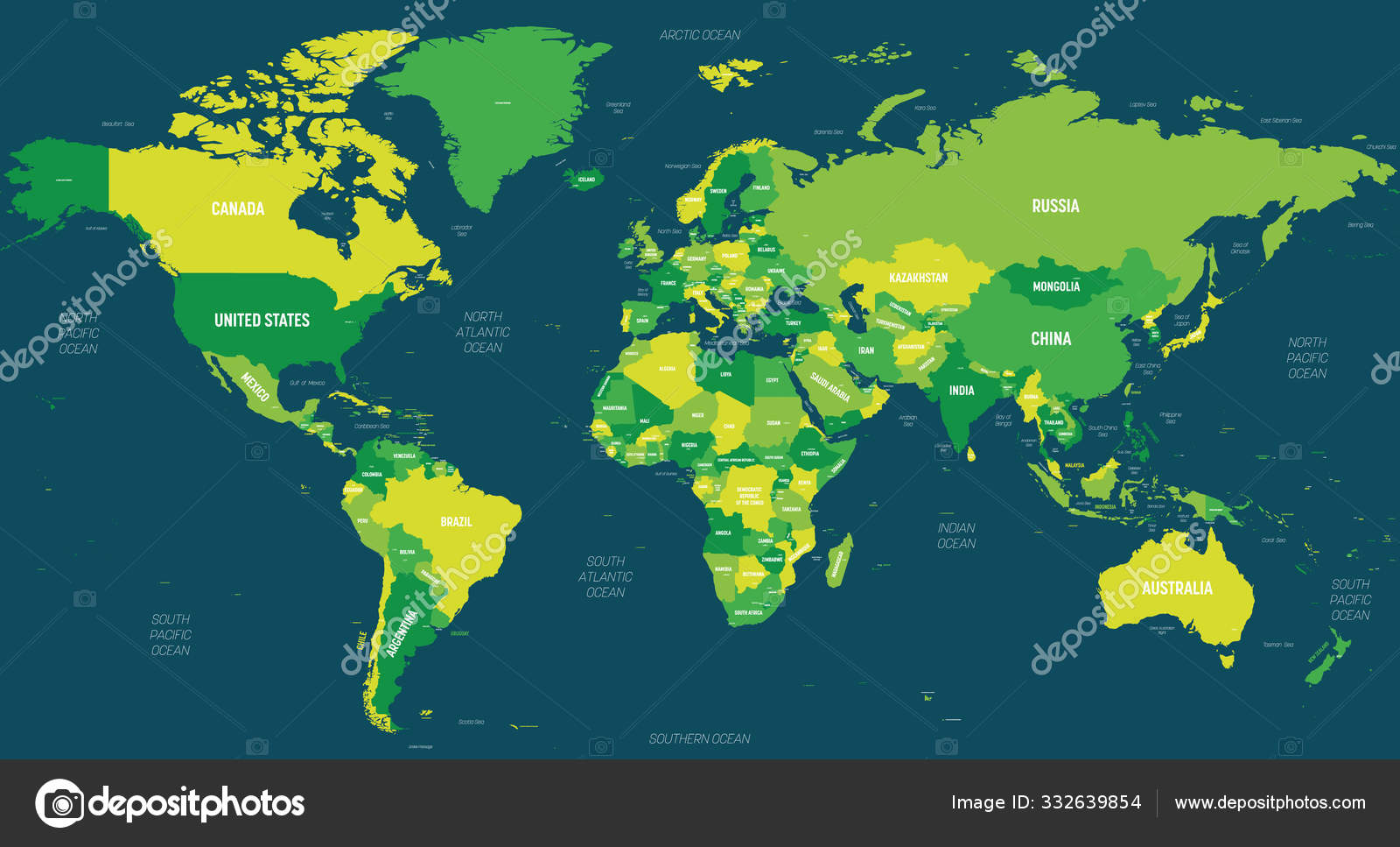 World Map Labeled Countries