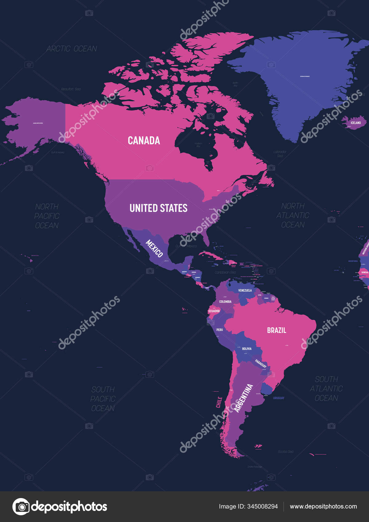 Detailed Map Of The Americas