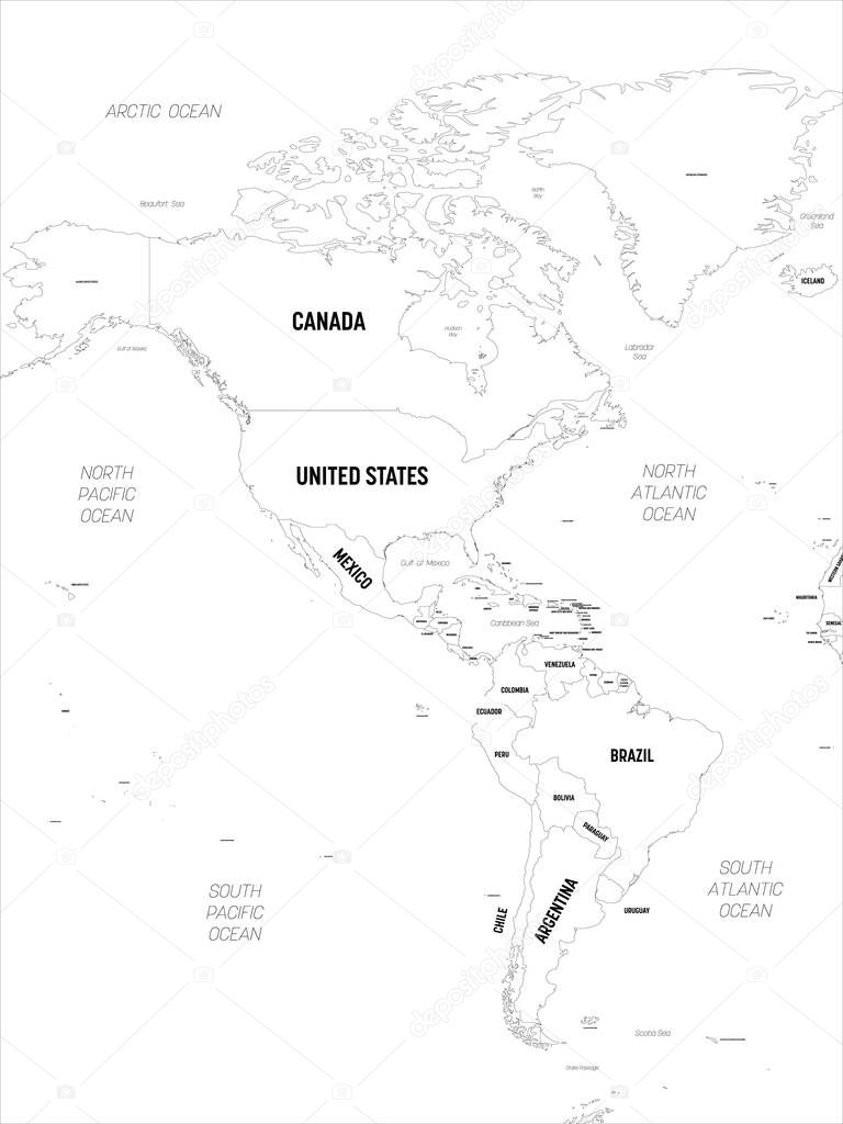Esquema Del Mapa Político De América Del Norte