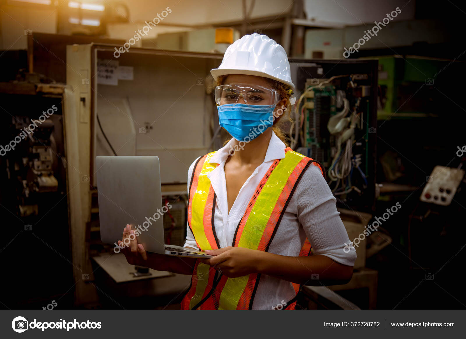 Portrait Worker Inspection Checking Production Process Factory Station ...