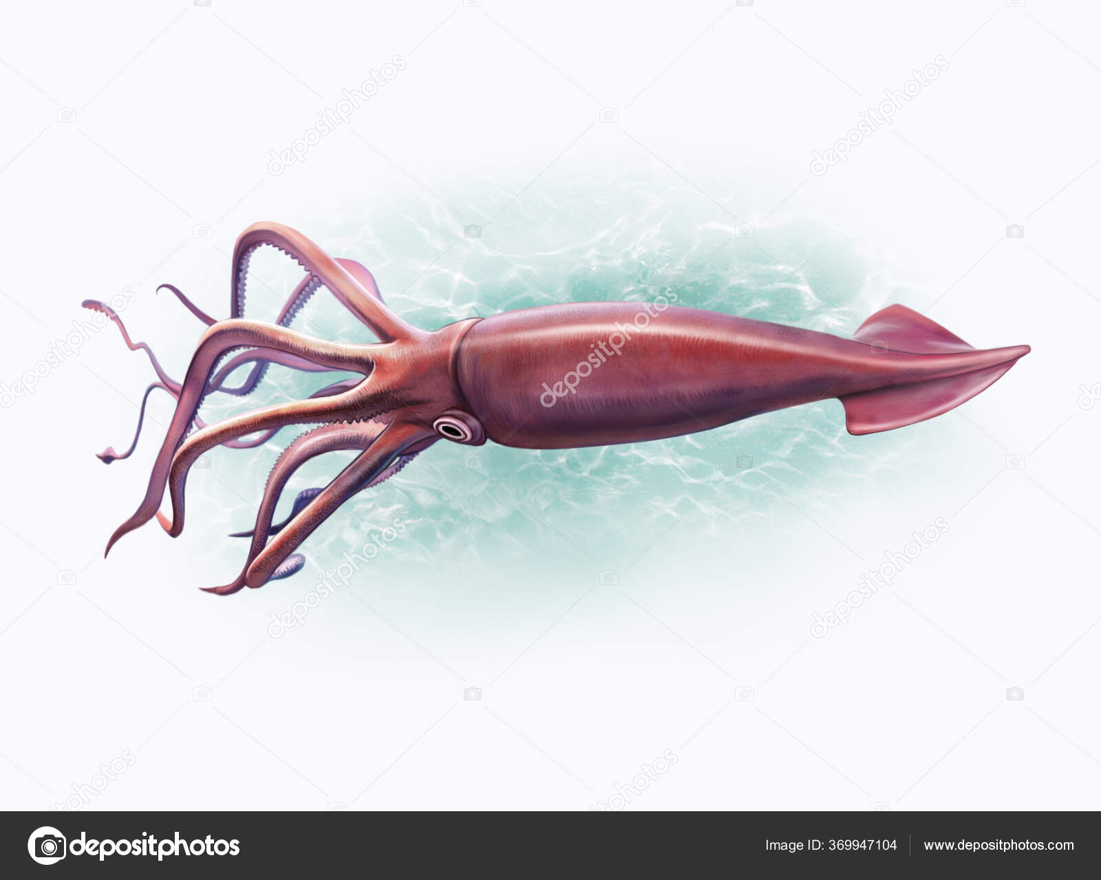 Realistic Squid Drawing