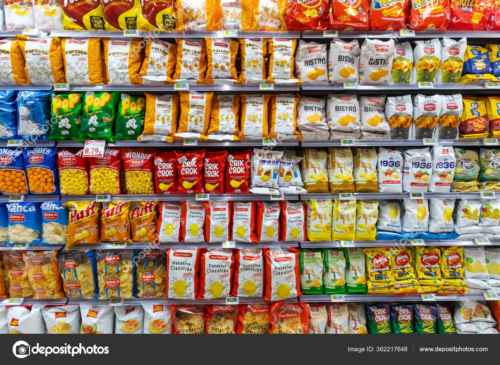 Shelving Products Different Nature Variety Food Displayed Shelves ...