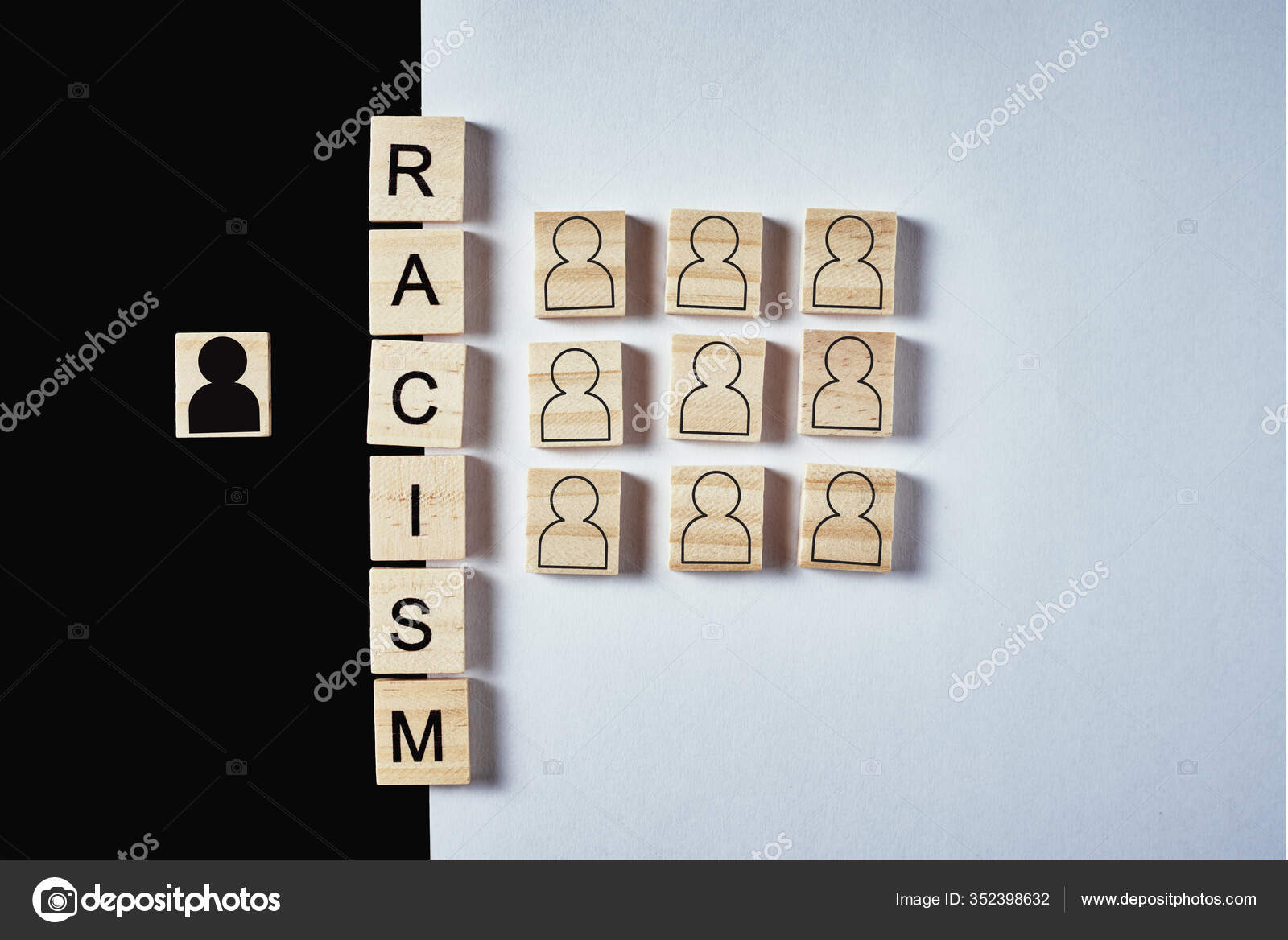Concept Racism Misunderstanding People Prejudice Discrimination Wooden ...