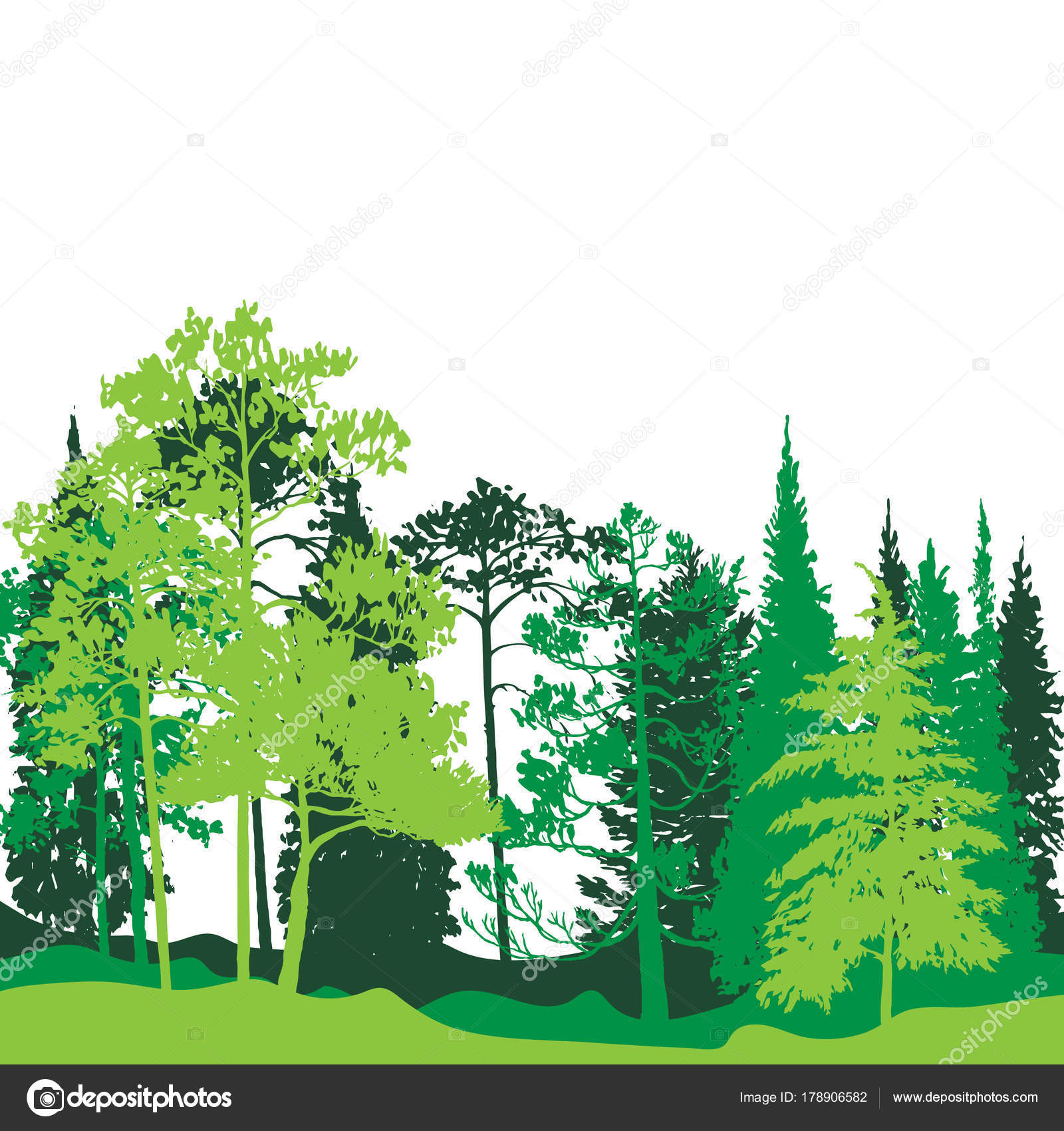 Vector landscape with pine trees Stock Vector Image by ©cat_arch_angel ...