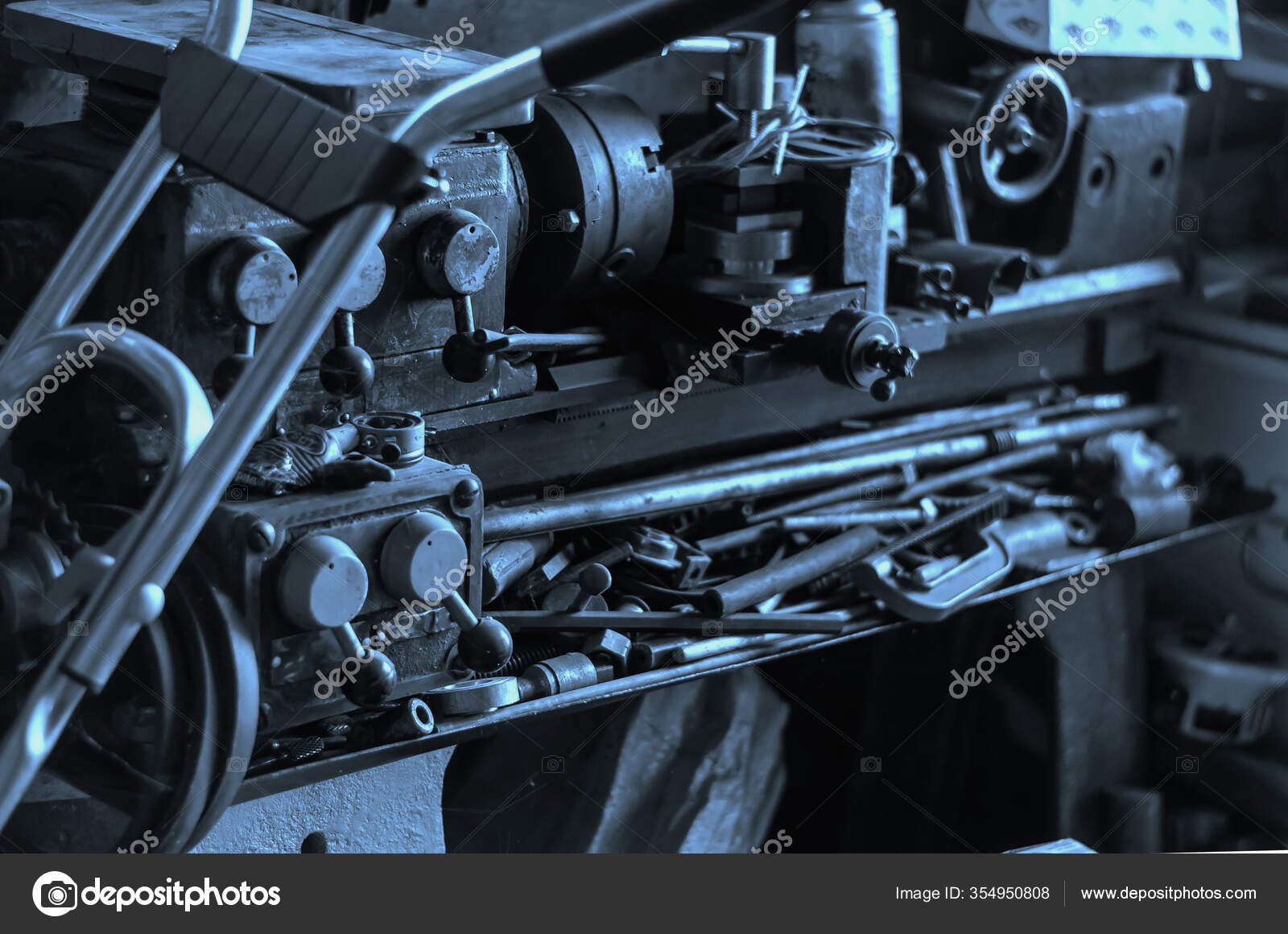 Outdated Lathe Old Workshop Outdated Metalworking Machine Abandoned ...