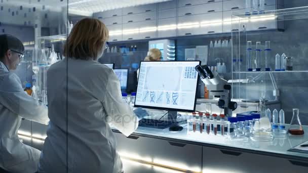 Back View of Team of Senior and Young Scientists Working on Problem ...