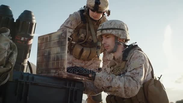 Soldiers are Using Laptop Computer for Surveillance During Military ...