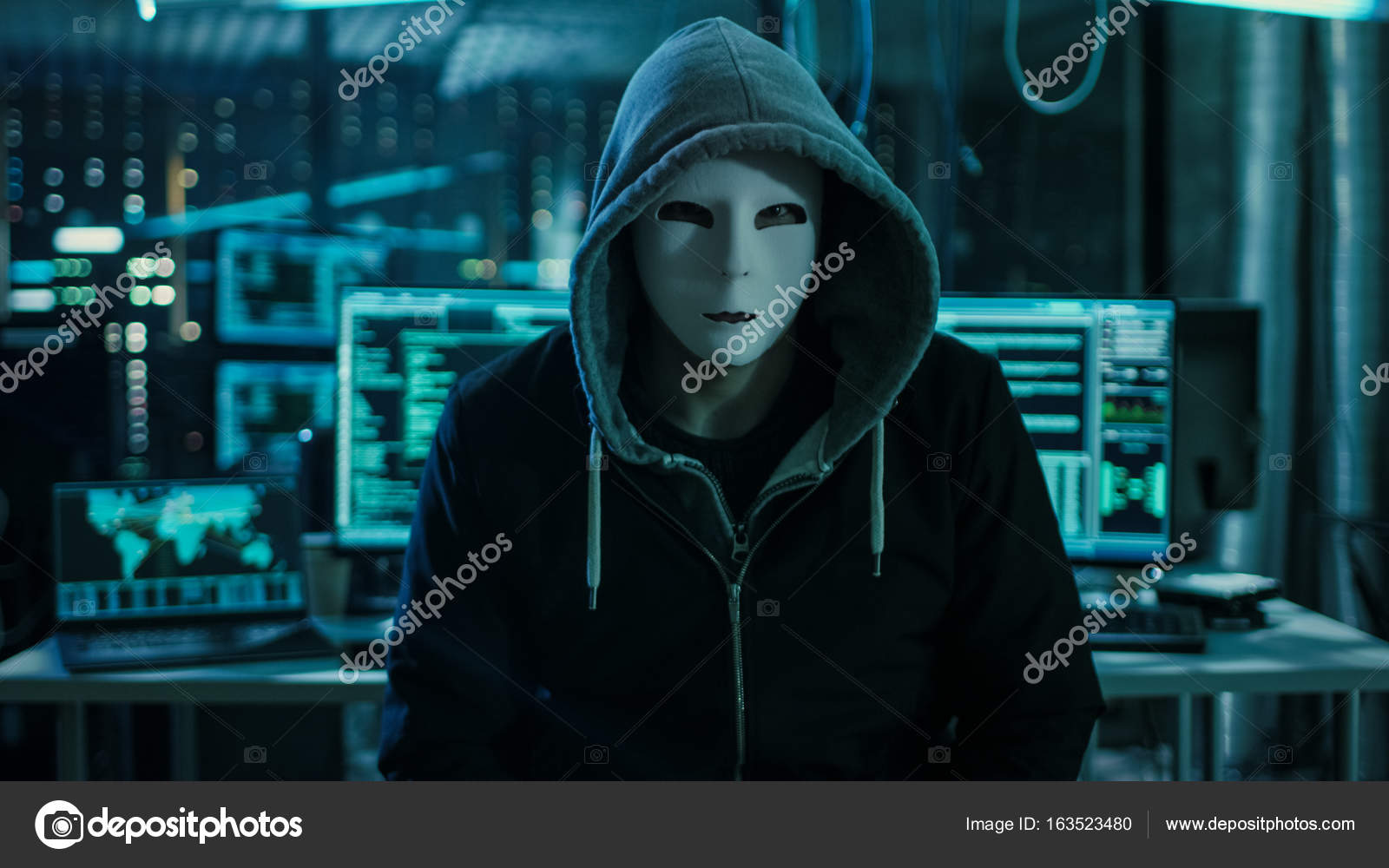 Dangerous Internationally Wanted Hacker with Covered Face Lookin ⬇ ...