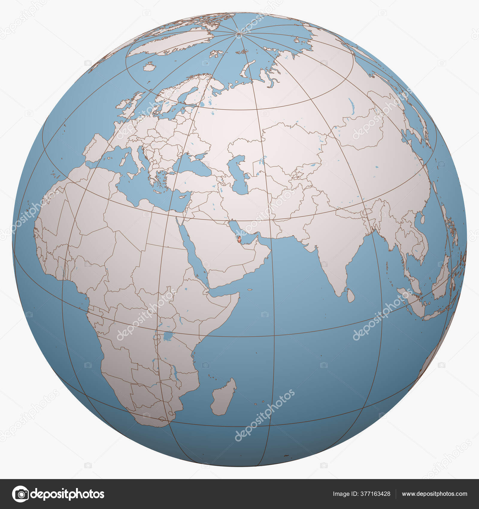 Qatar On World Map