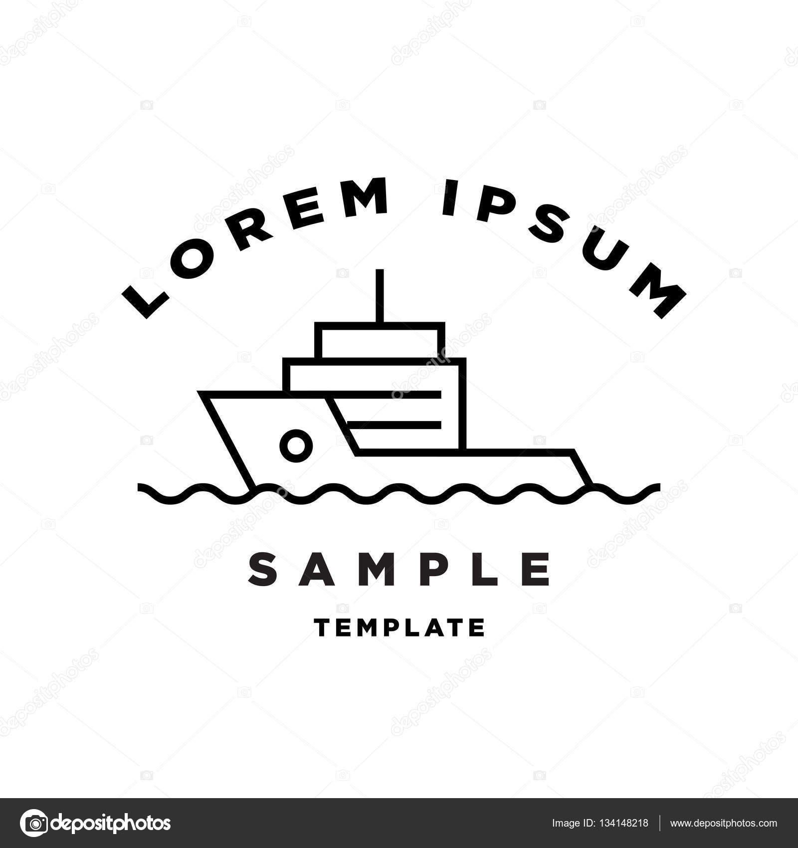 Ship modern style linear logo Stock Vector by ©kursatunsal 134148218