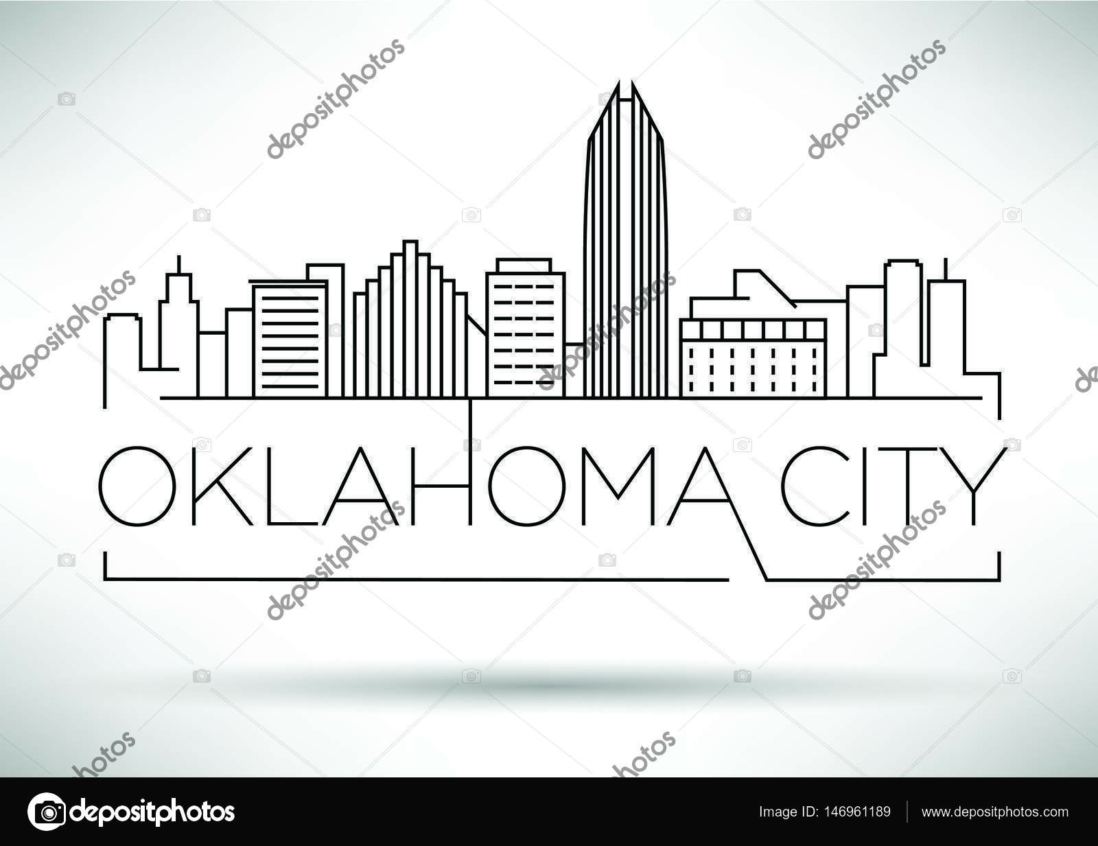 Oklahoma Linear City Skyline Vector de stock por ©kursatunsal 146961189