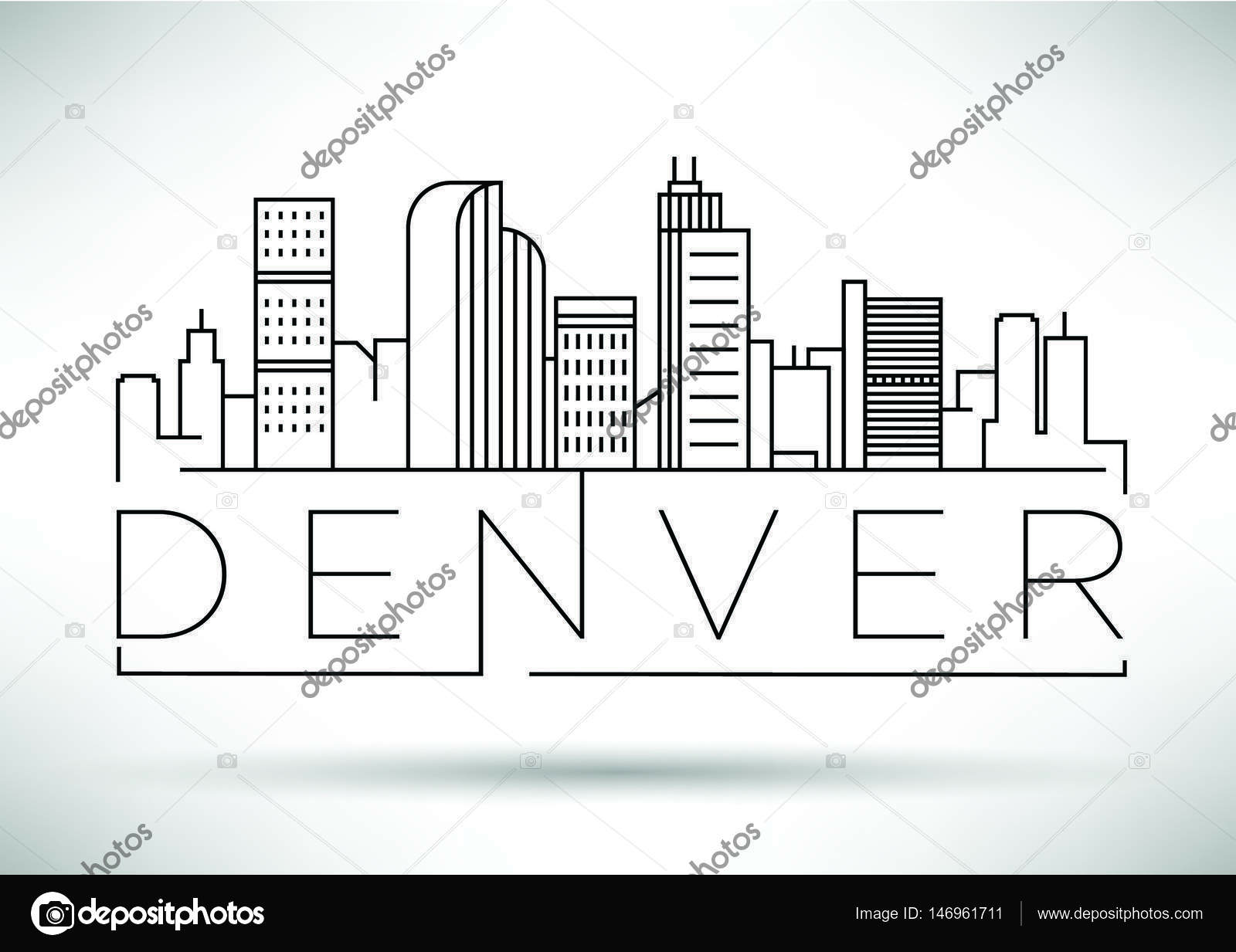 Denver Linear City Skyline Stock Vector by ©kursatunsal 146961711