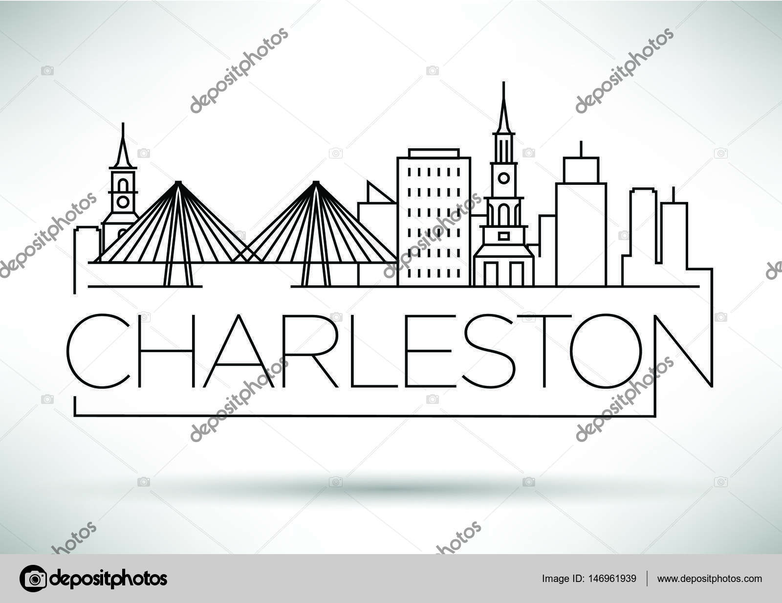 Charleston Linear City Skyline Stock Vector Image by ©kursatunsal ...