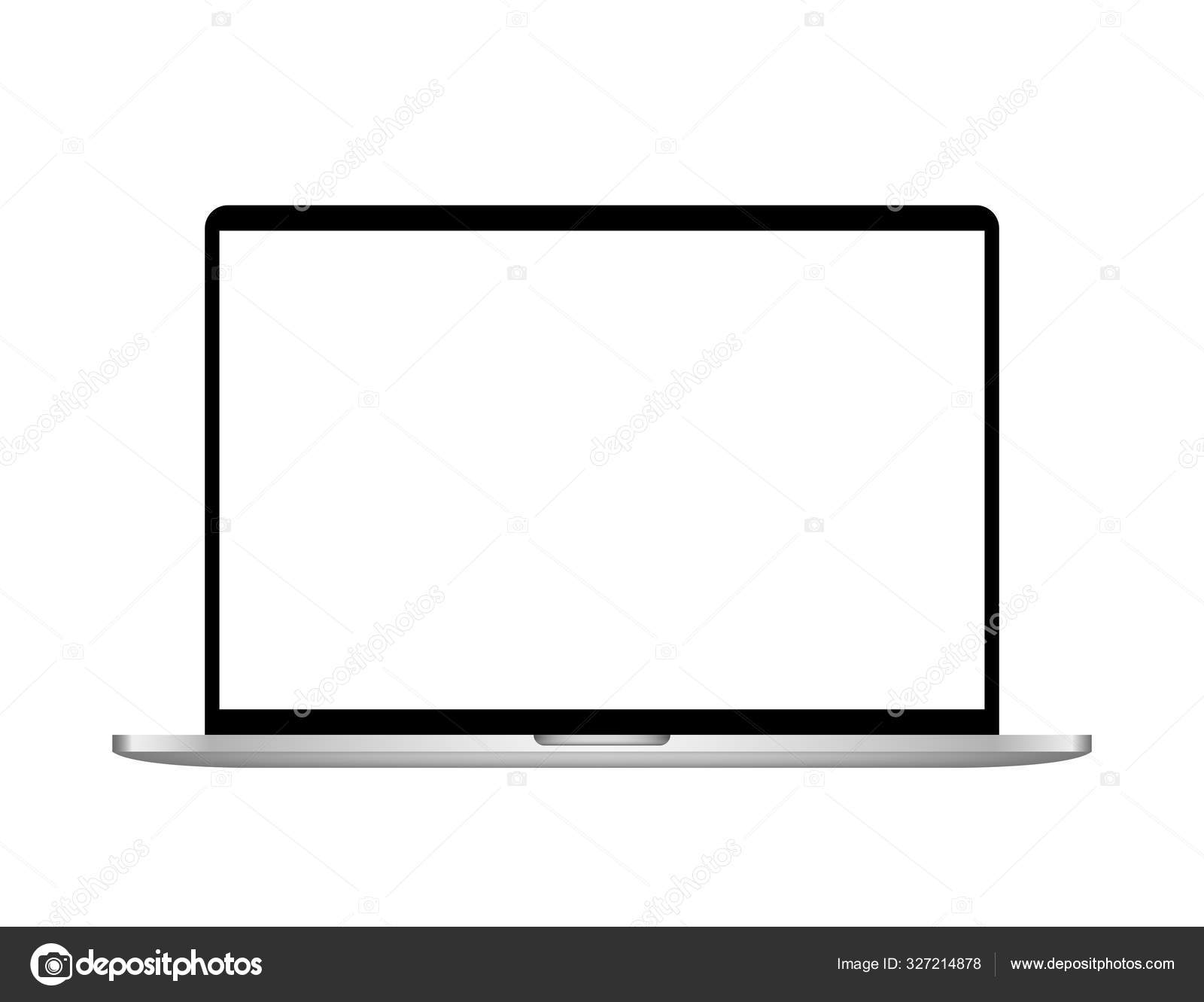 Realistic Desktop Computer Template Modern Gadget Blank Screen Isolated ...