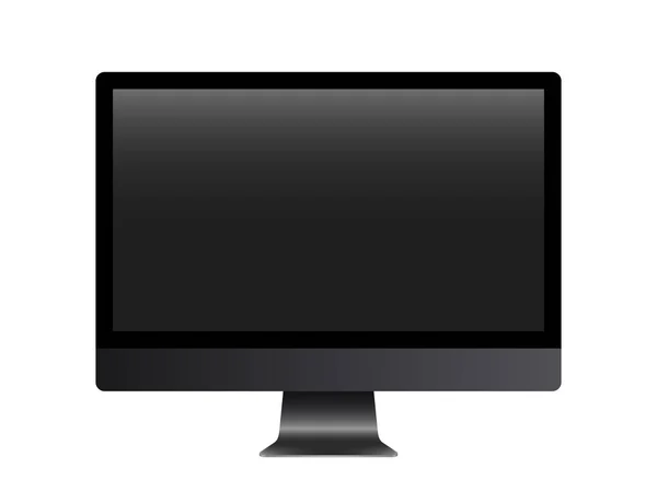 Realistic Desktop Computer Template Modern Gadget Blank Screen Isolated ...