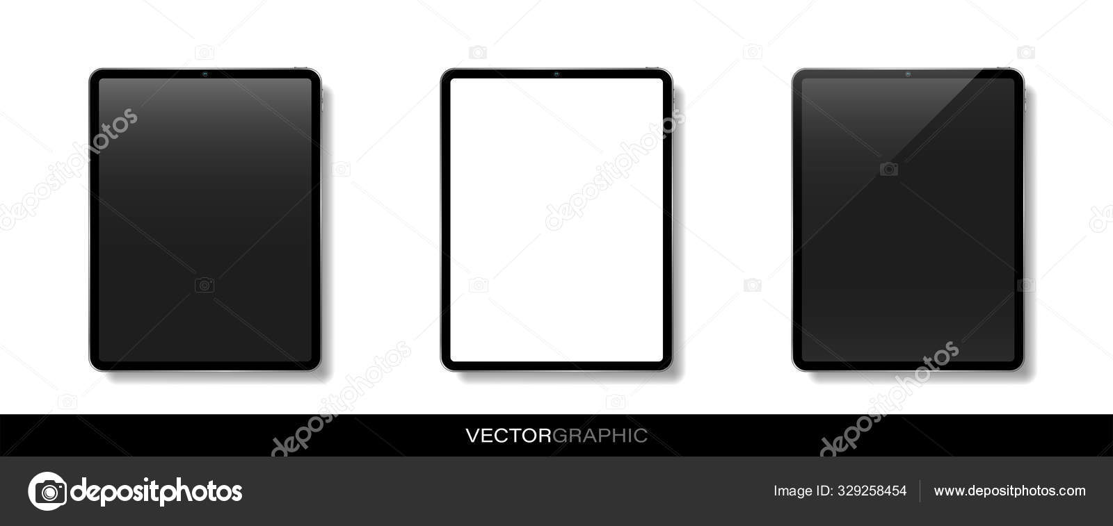 Template Realistic Electronic Tablets White Blank Screen Modern Gadgets ...