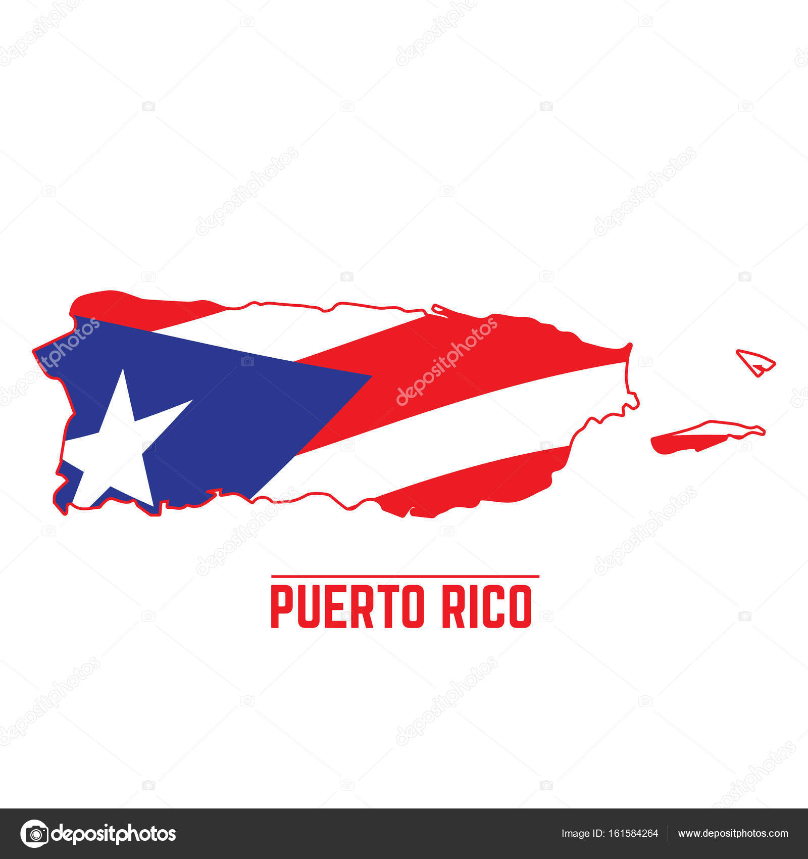 Bandera y mapa de Puerto Rico Vector de stock por ©JoKalar01 161584264