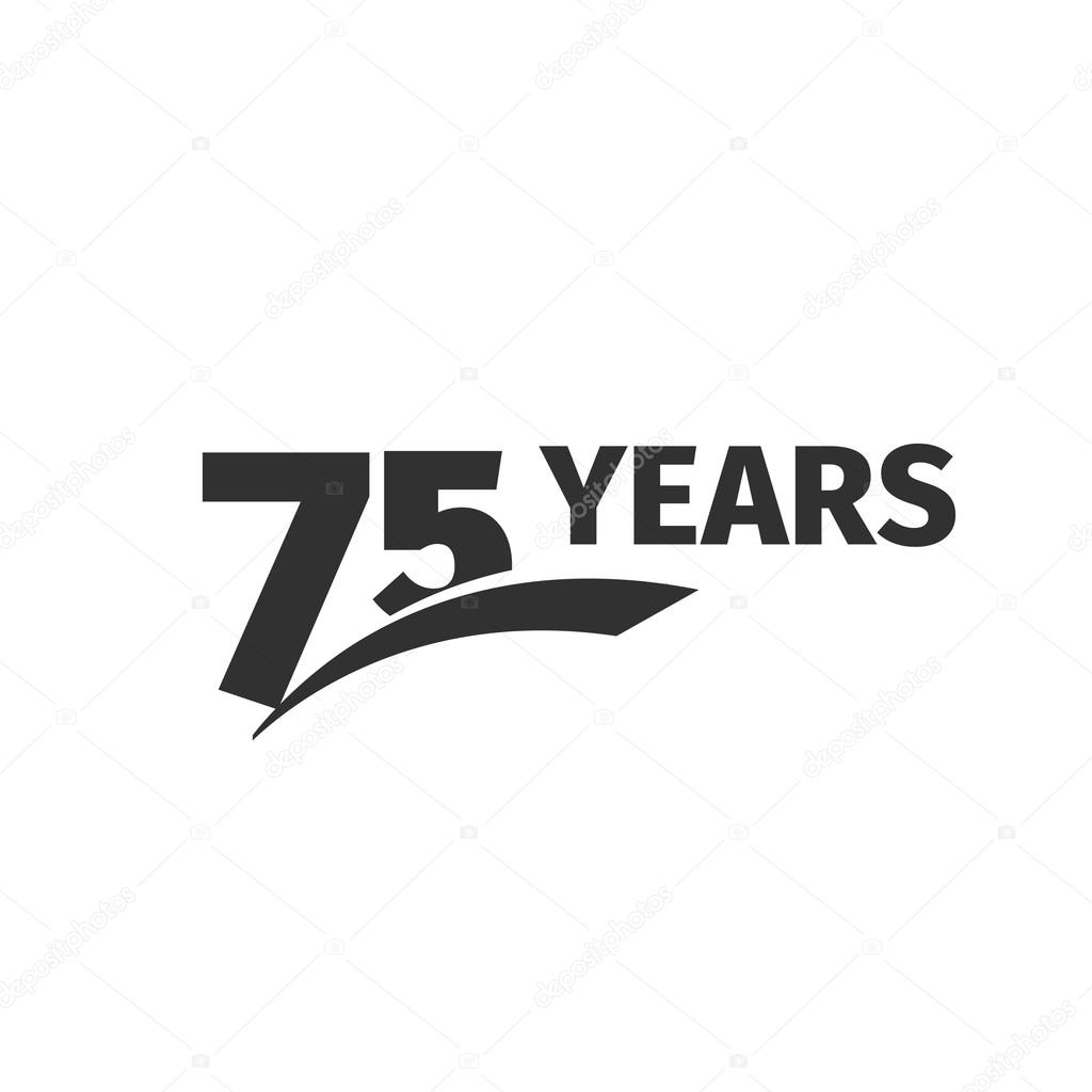 Isolated abstract black 75th anniversary logo on white background. 75 ...