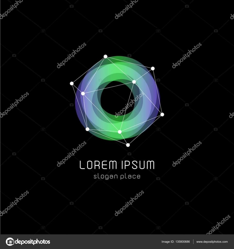 Unusual abstract geometric shapes vector logo. Circular, polygonal ... Unusual abstract geometric shapes vector logo. Circular, polygonal ...