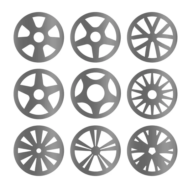 Vector Black Wheel Rims Disks Icons Set ⬇ Vector Image by © Vik10 ...