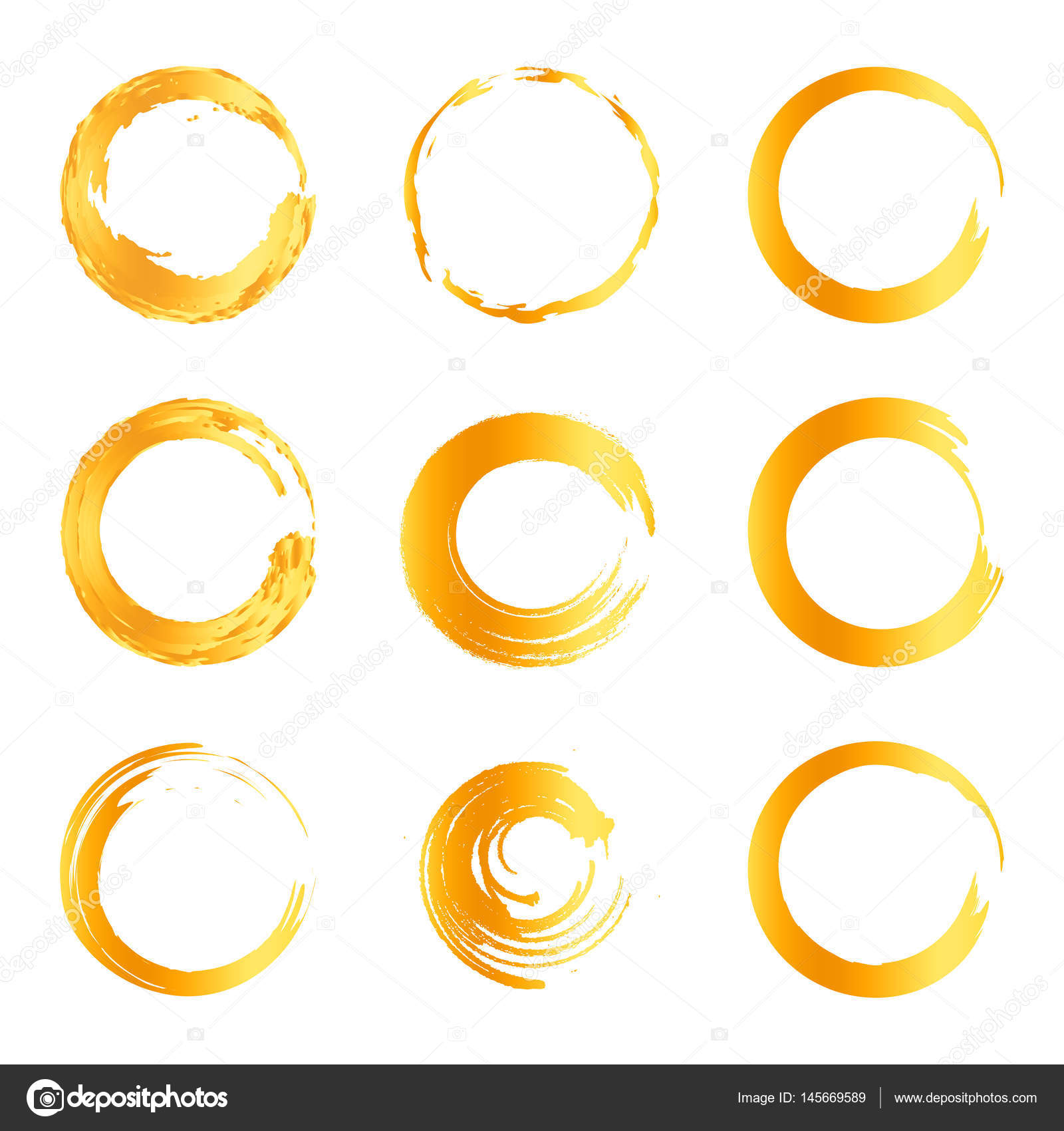 Isolated abstract round shape orange color logo collection, sun ...
