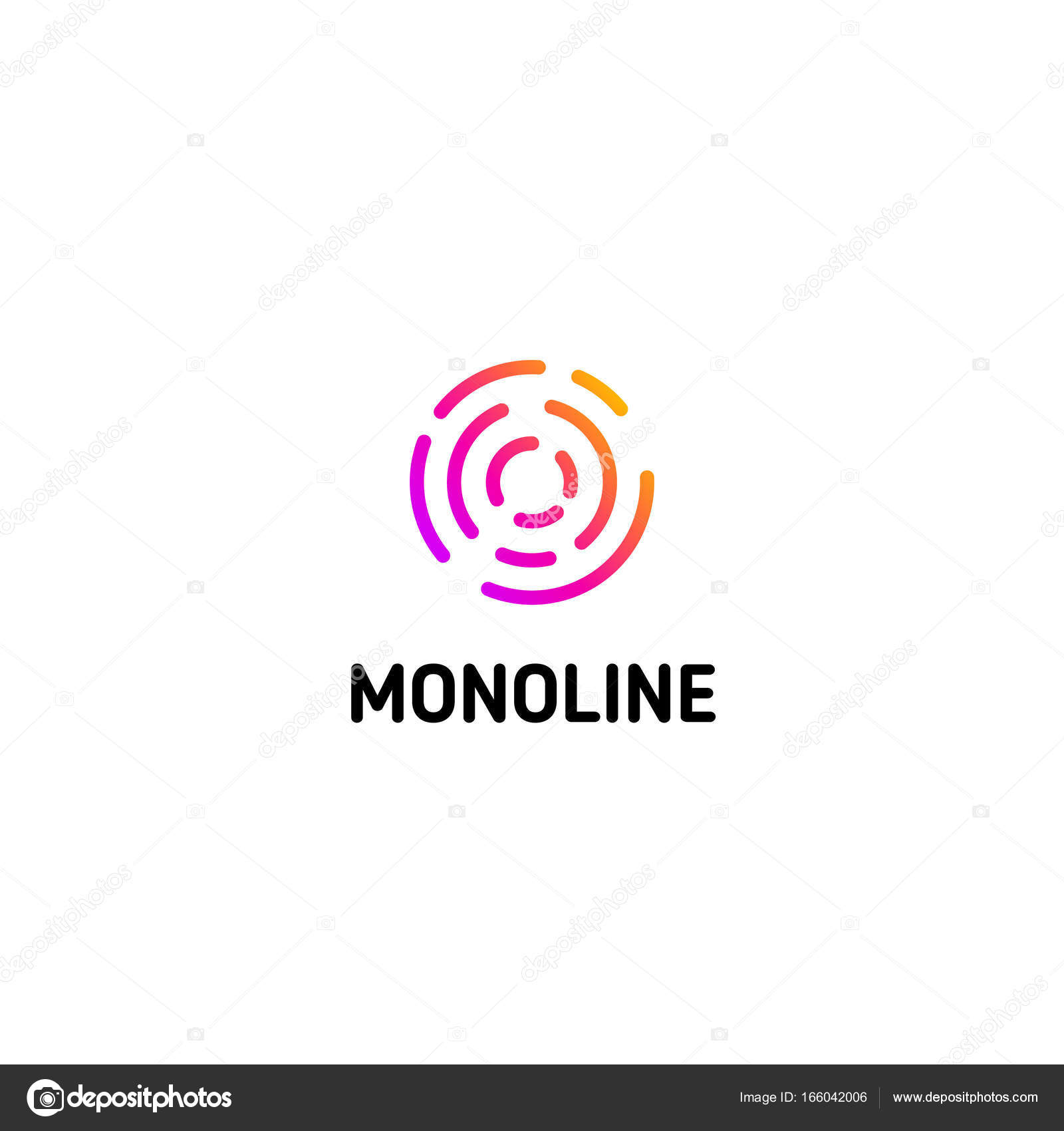 Isolated dotted line art logo template. Abstract linear logotype ...