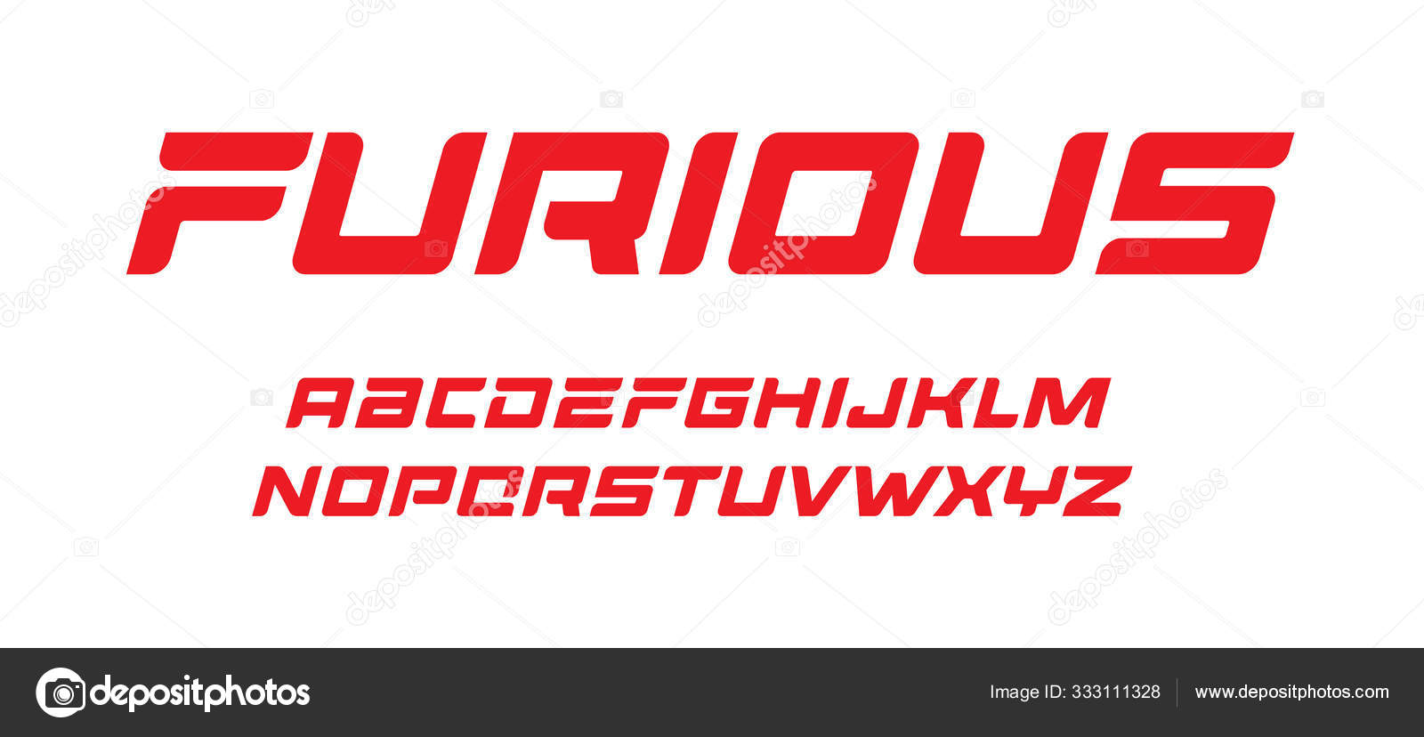 Furious letters set dynamic bold font elegant italic typeset vector ...