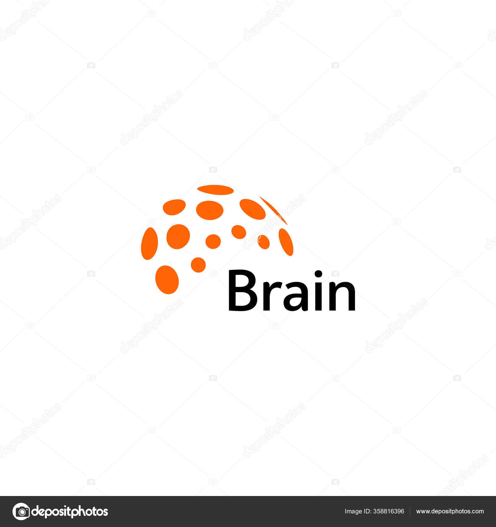 Brain Logo silhouette design vector template. Think Idea concept. Brain ...