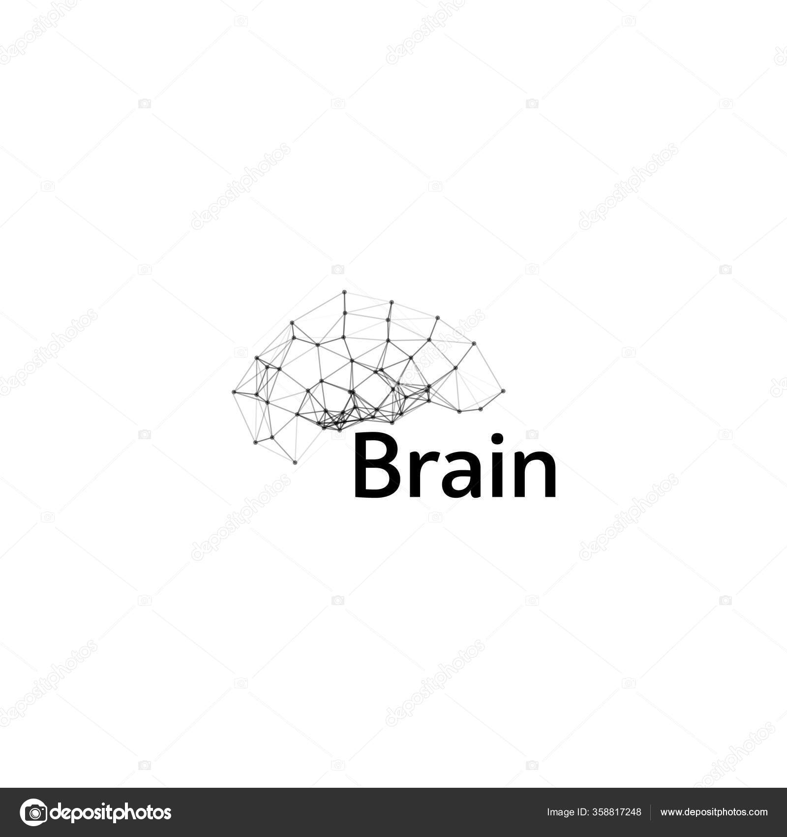 Brain Logo silhouette design vector template. Think Idea concept. Brain ...