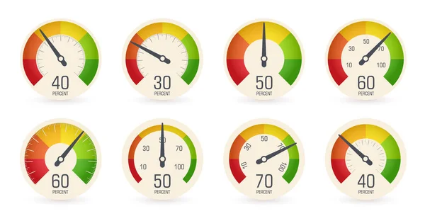 Set of car speedometers, tahometers for racing design. Vector il Stock ...