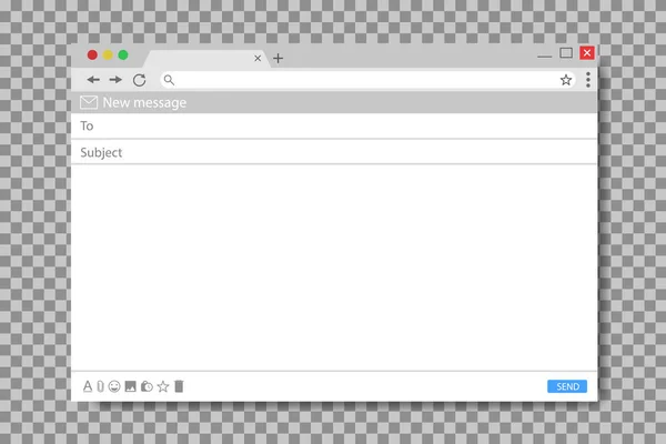 Email message template. Mockup blank mail screen window. Browser ...