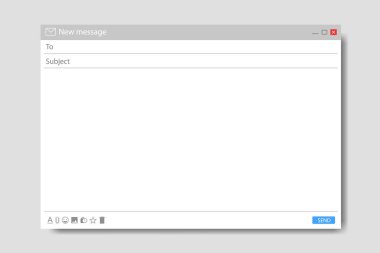 Email Window Mail Template Interface Blank Send Message Screen Browser Stock Vector Image by ...