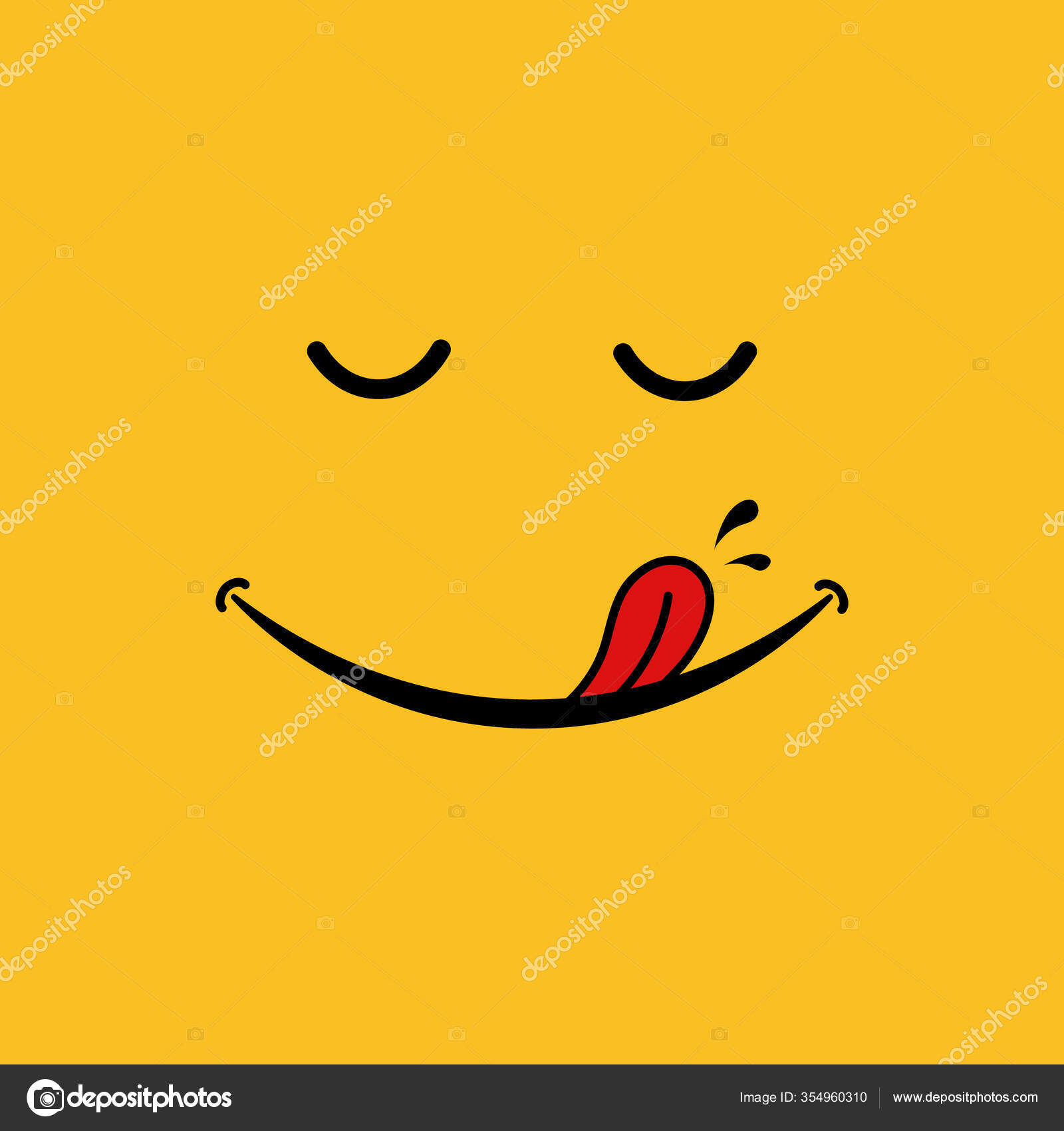 Icono Sonrisa Sobre Fondo Amarillo Logotipo Comida Sabrosa Con Cara ...