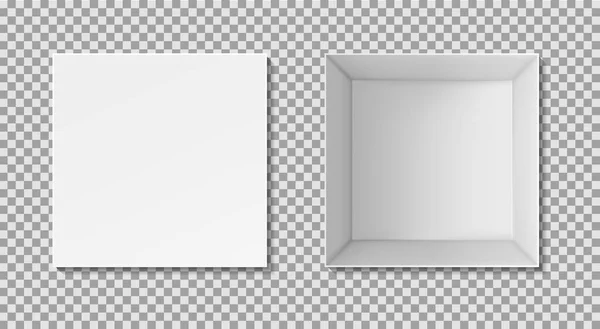 Cardboard Box Top View Delivery Open Closed Carton Package Mockup Stock ...