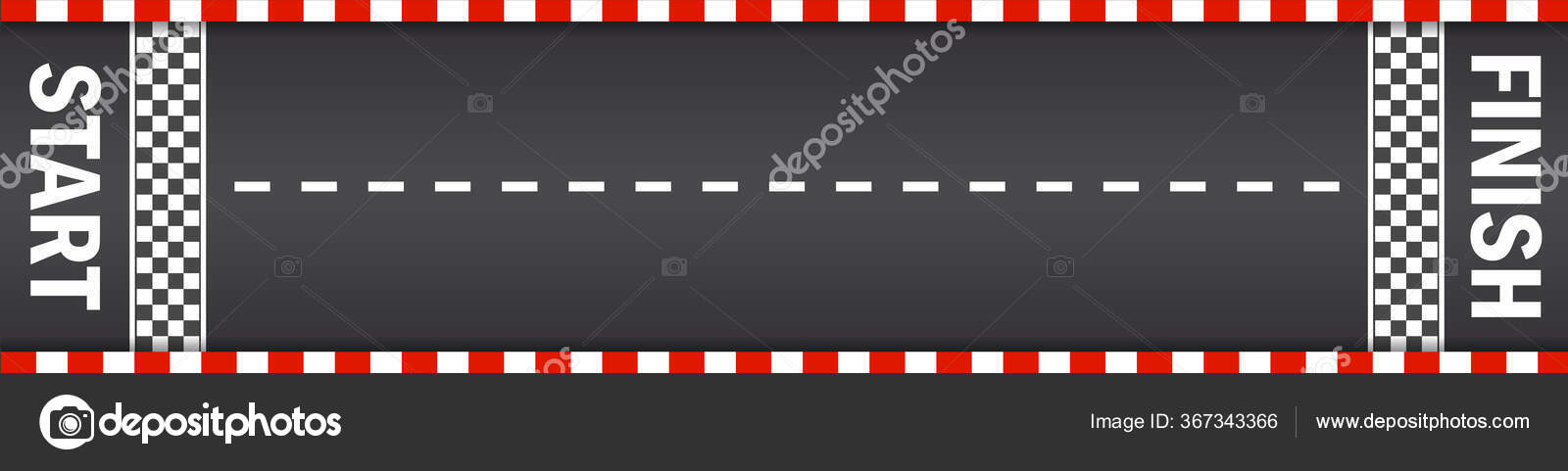 Line Racing Track Start Finish Top View Asphalt Drive Auto Stock Vector ...