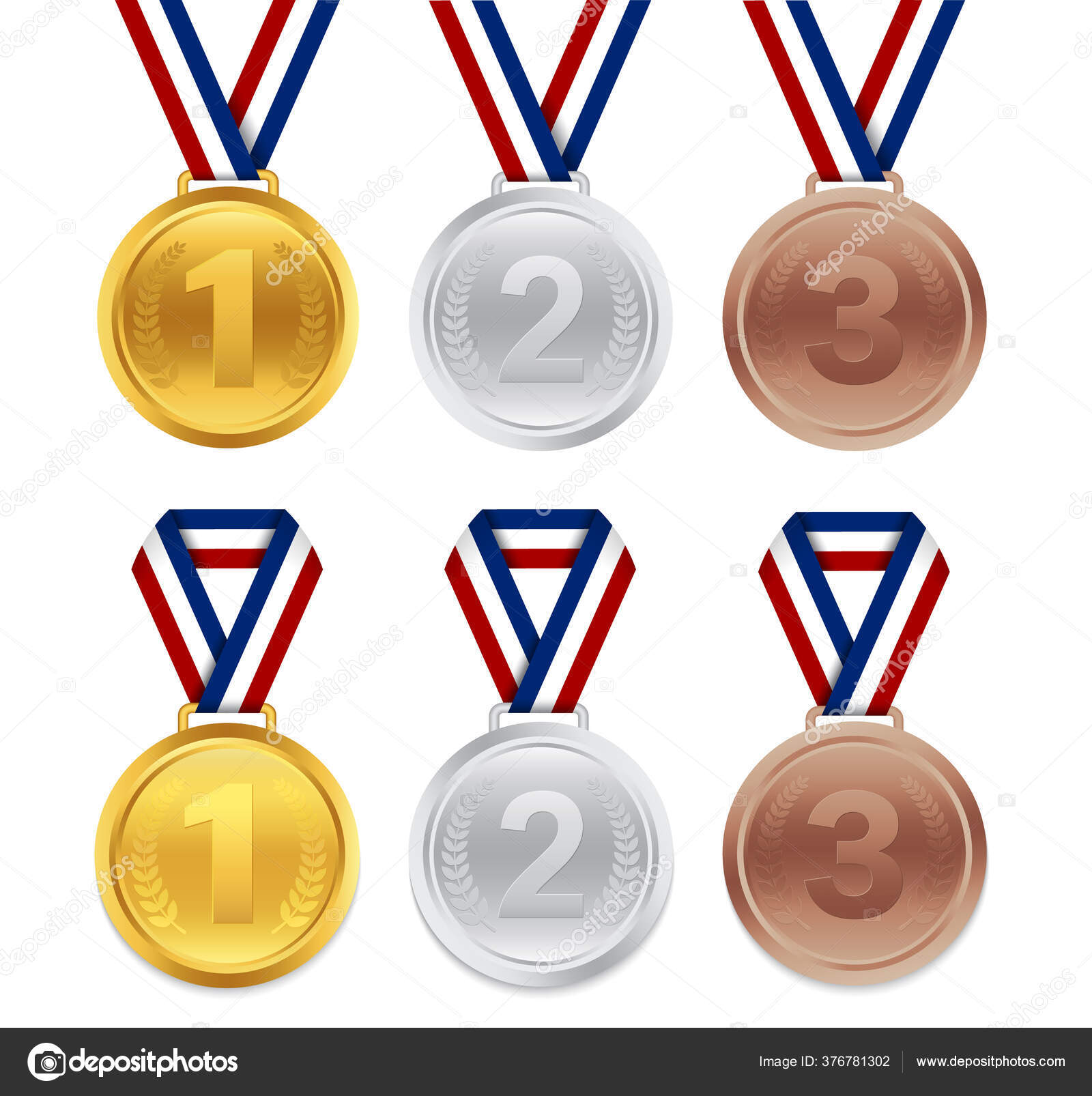 Goud Zilver Brons Medaille Clipart
