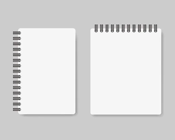 Realistic Notebook Mockup Style Blank Notepad Spiral Template Empty ...