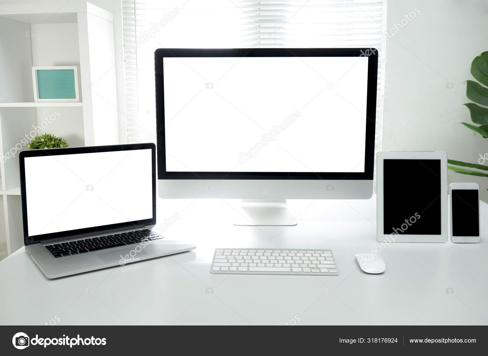 Mock White Screen Window Light Background — Stock Photo © ferita #318176924