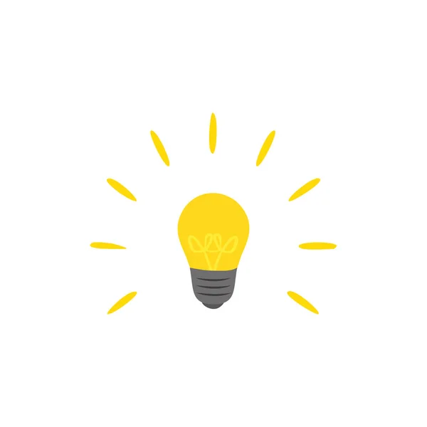 Burning yellow light bulb in flat style Stock Vector Image by ©Mark.Ko ...
