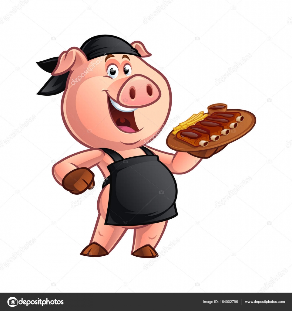 Chef de cerdo de dibujos animados Ilustración de stock de ©vector5000 ...