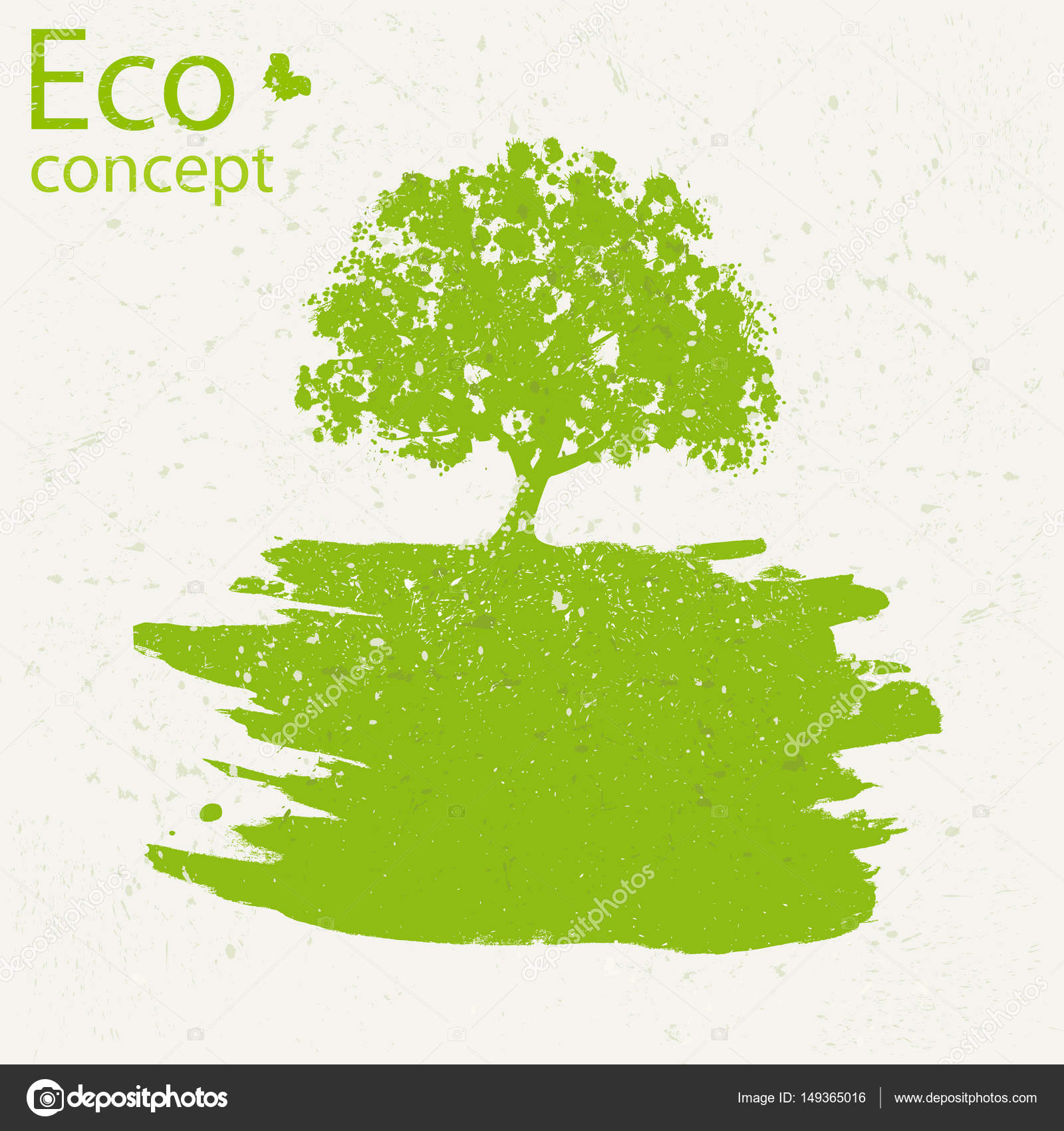 Silhouette Tree Concept Ecology Planet Creative Drawing Global ...