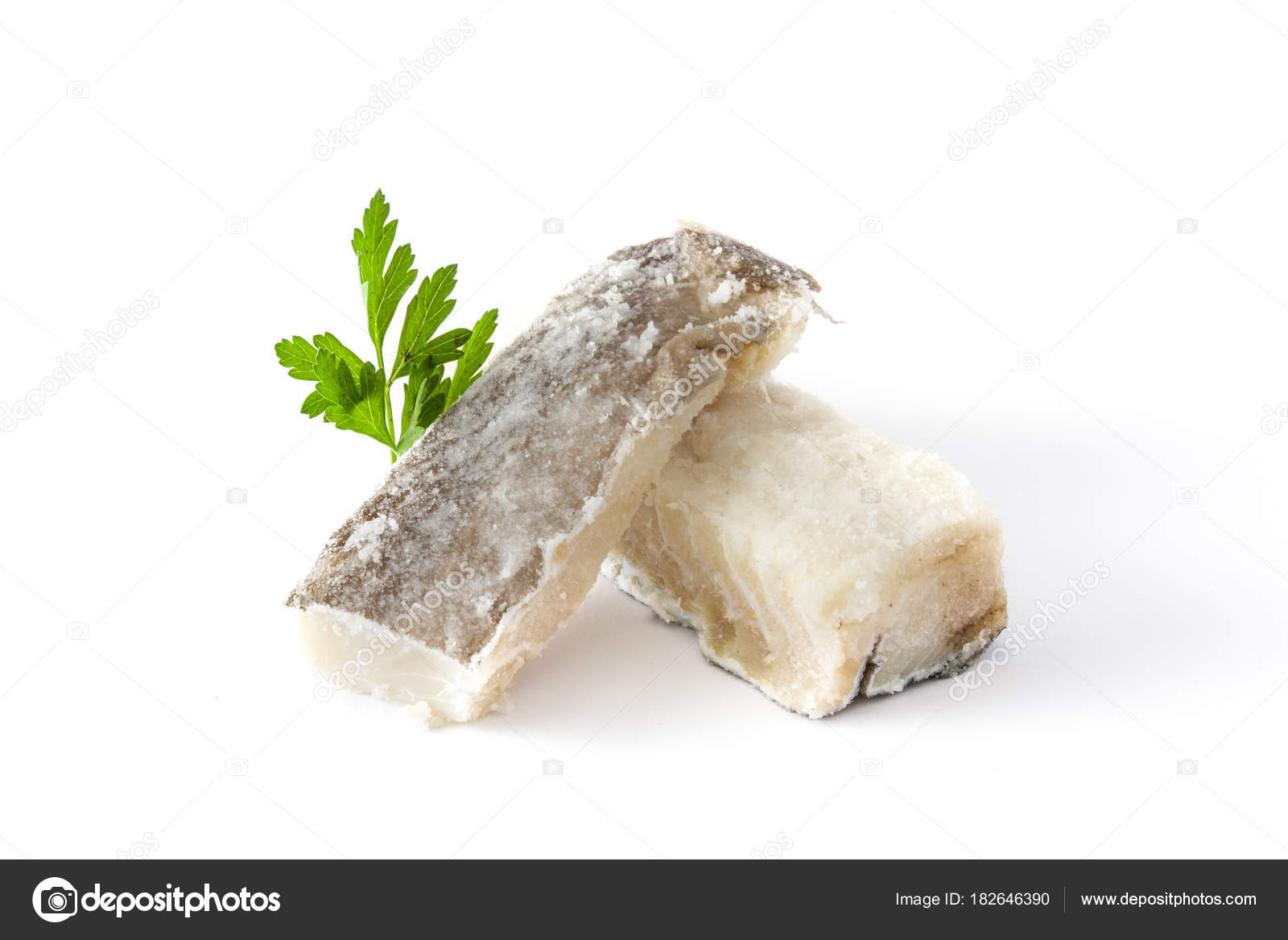 Salted Dried Cod Isolated White Background Typical Easter Food — Stock ...