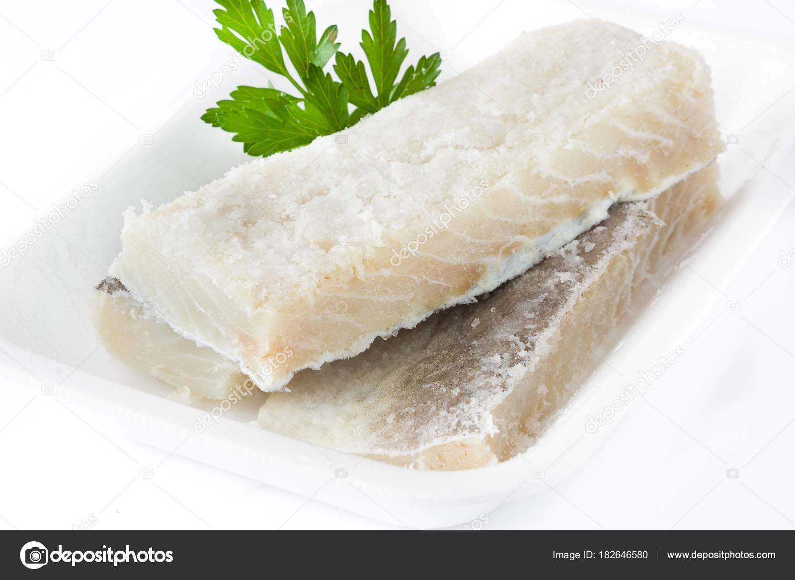 Salted Dried Cod Isolated White Background Typical Easter Food — Stock ...