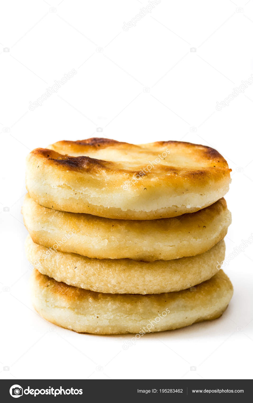 Arepas Isolated White Background Venezuelan Typical Food Stock Photo by ...