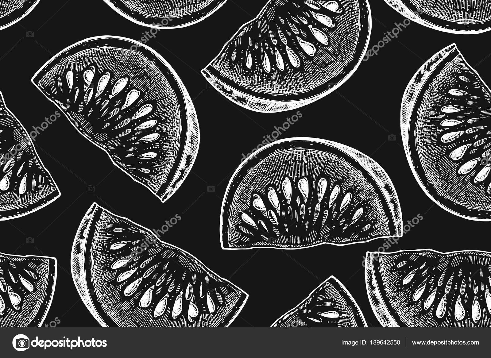 Watermelon Fruit Black And White