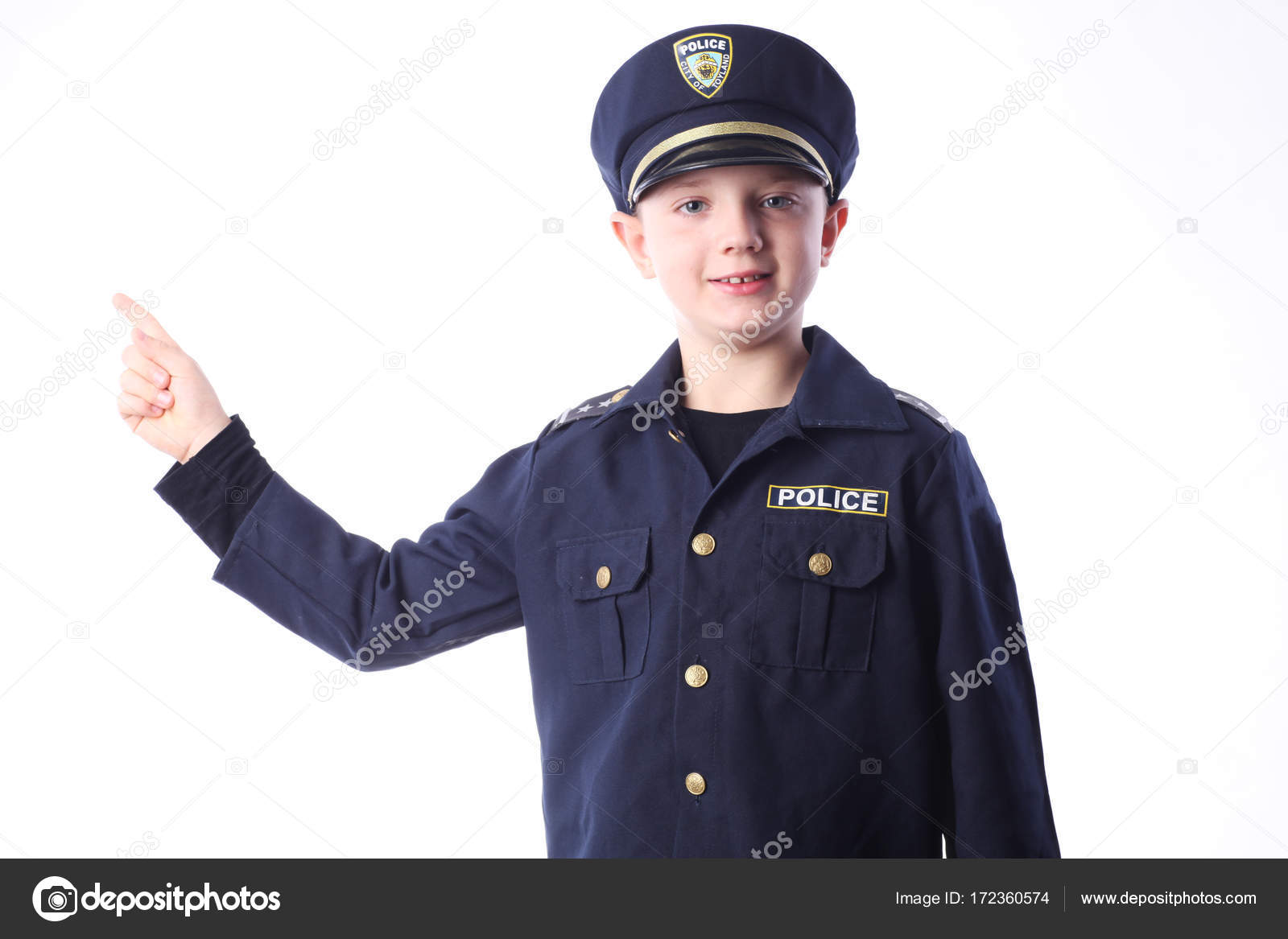 Young boy as a policeman. — Stock Photo © foremniakowski #172360574