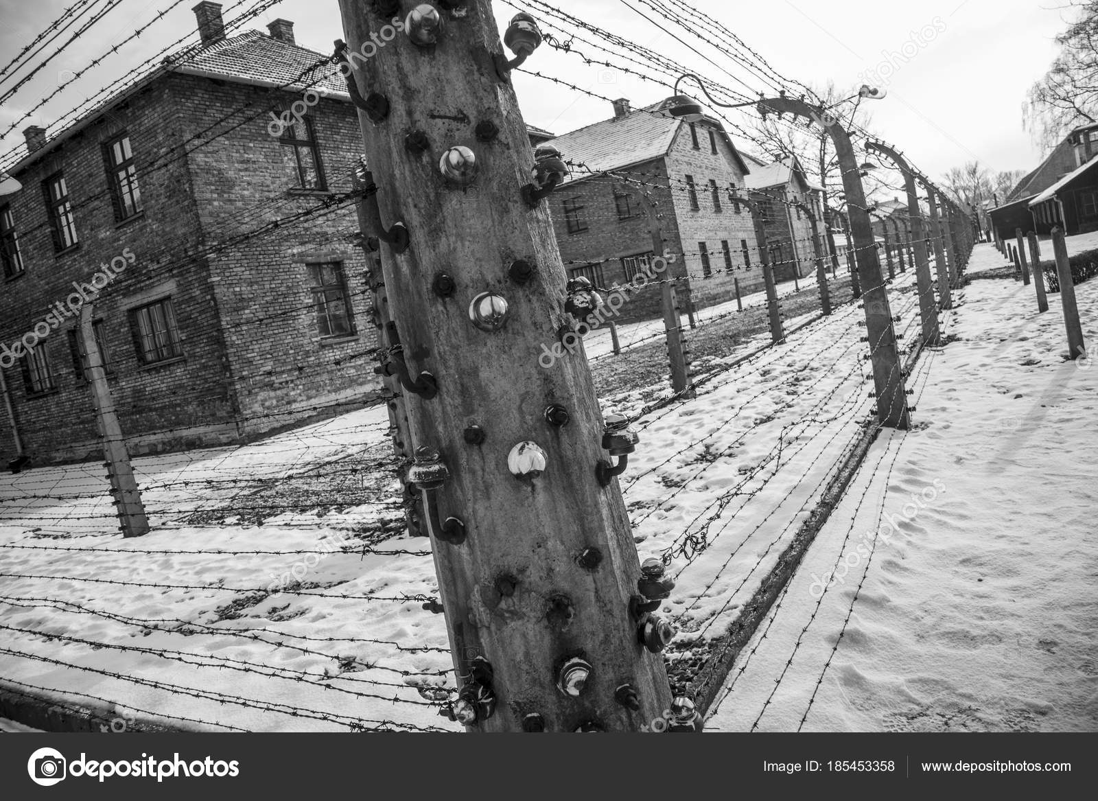 Barbed Wire Fences Auschwitz Birkenau Sad History — Stock Editorial ... Barbed Wire Fences Auschwitz Birkenau Sad History — Stock Editorial ...