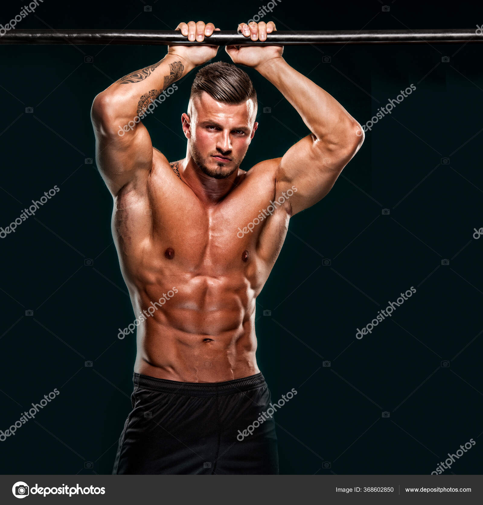 Sexy Muscular Macho Men Posing Stock Photo by ©mrbigphoto 368602850